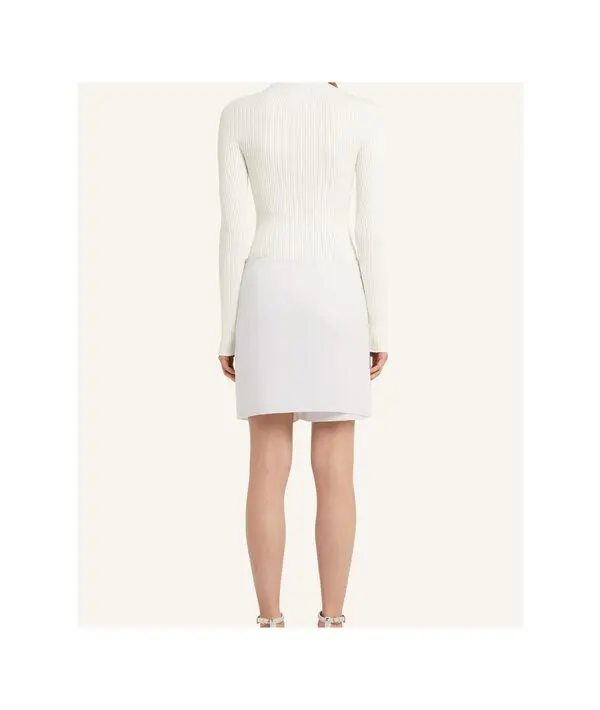 COURREGES Ribbed Mockneck Jumper - White