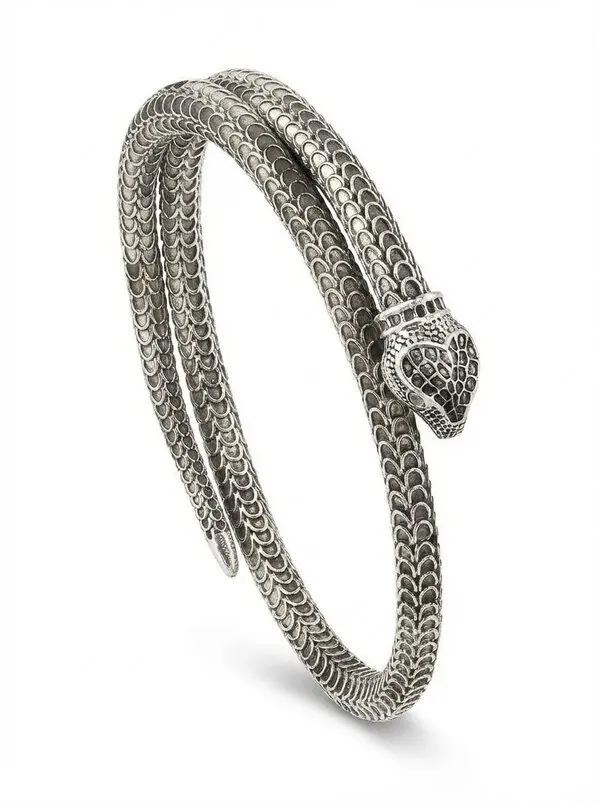 Gucci Logo Snake Bracelet - Silver