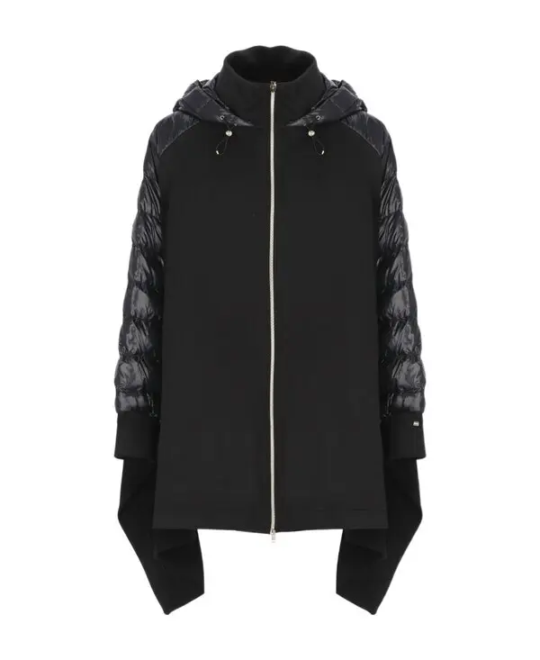 Herno Draped Hooded Coat With Asymmetric Hem