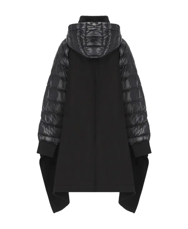 Herno Draped Hooded Coat With Asymmetric Hem