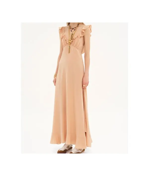 Chloé V-neck Ruffled Maxi Dress