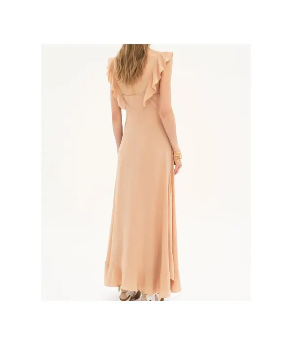 Chloé V-neck Ruffled Maxi Dress