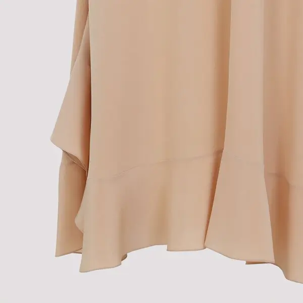Chloé V-neck Ruffled Maxi Dress - Sandy Brown