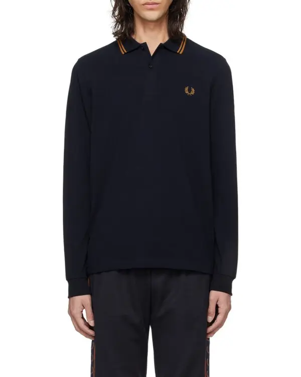 Fred Perry Logo-embroidered Cotton Polo Shirt - Black