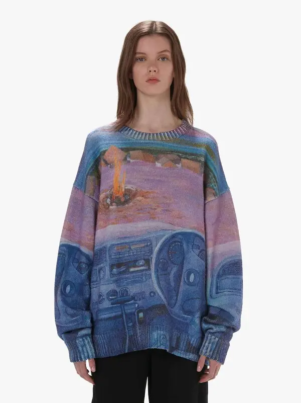 J.W.ANDERSON Camper Printed Drop Shoulder Sweater