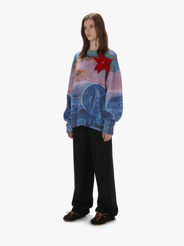 J.W.ANDERSON Camper Printed Drop Shoulder Sweater