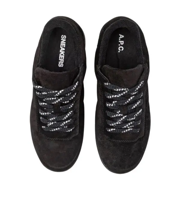 A.p.c. Round-toe Lace-up Sneakers - Black