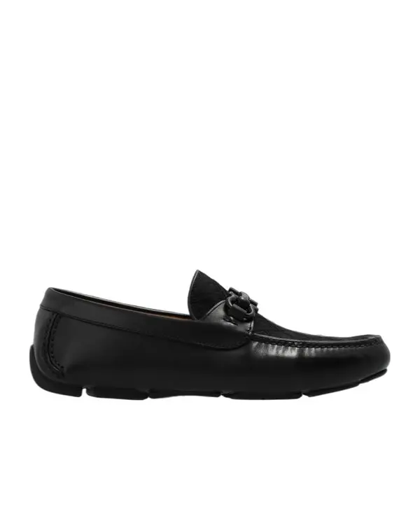 FERRAGAMO Loafers With Logo Detail - Black