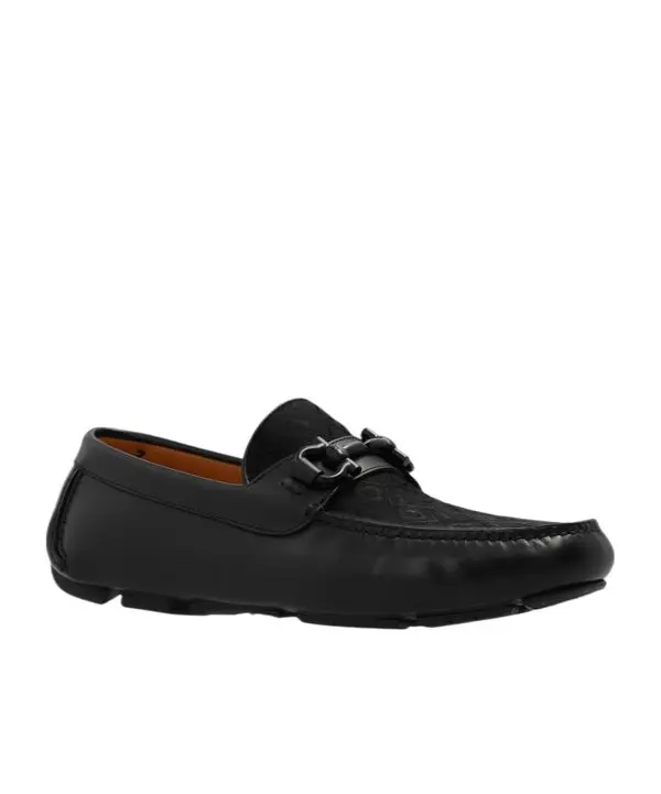 FERRAGAMO Loafers With Logo Detail - Black