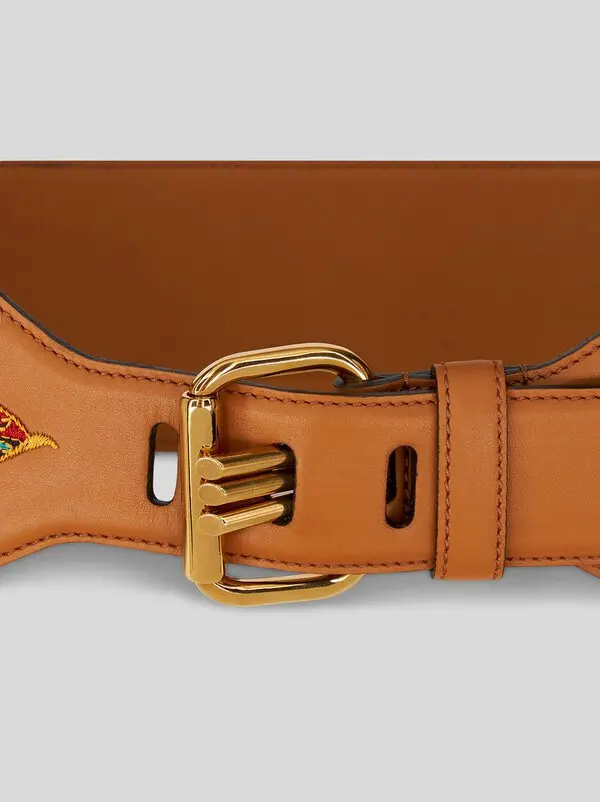 Etro Leaf Embroidered Belt