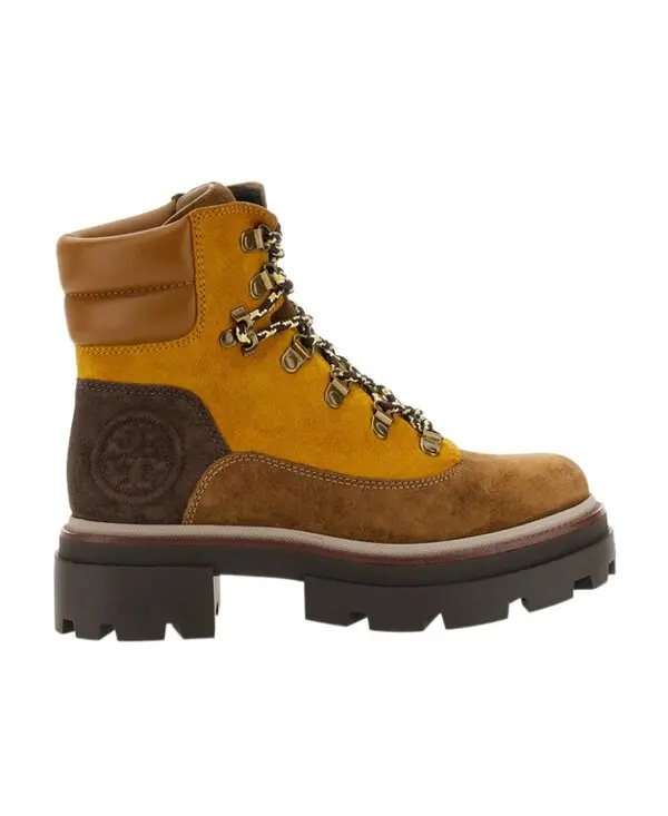 Tory Burch Logo Embossed Lace-up Boots