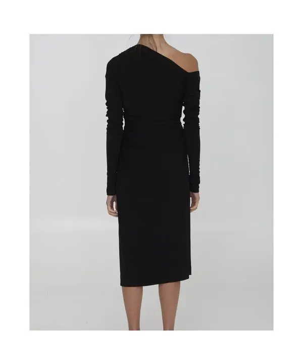 Dolce & Gabbana Asymmetrical Draped Midi Dress