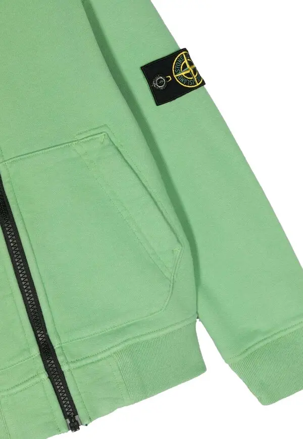 Stone Island Zip-up Compass Patch Hoodie