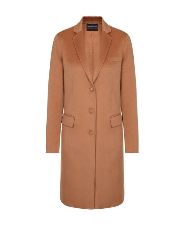 Emporio Armani Long-sleeved Tailored Coat - Brown