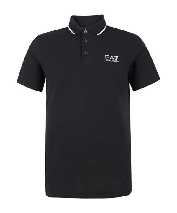 EA7 Logo Polo Shirt - Black