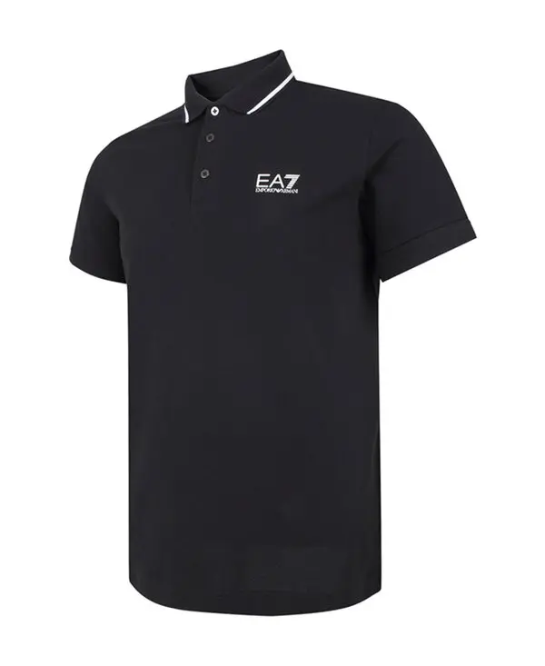 EA7 Logo Polo Shirt - Black