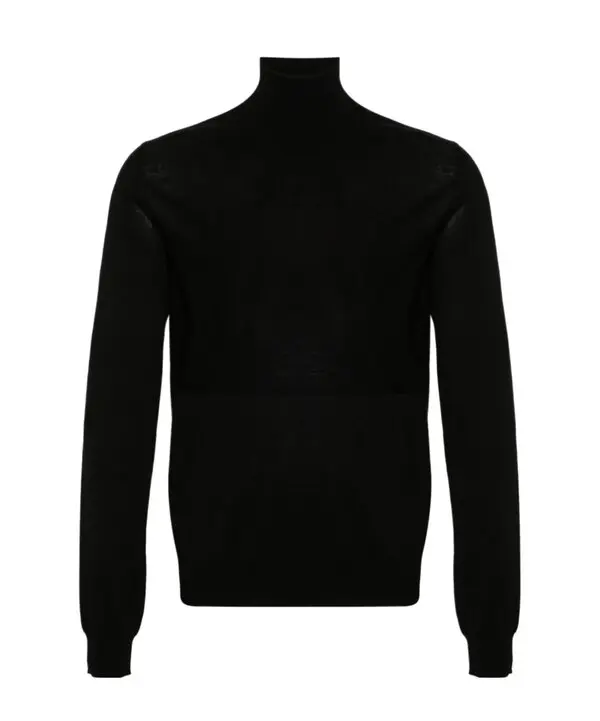 JIL SANDER High Neck Knitted Jumper - Black