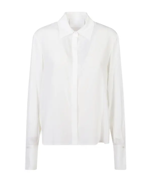 DONDUP Long-sleeved Shirt With Lapel Collar - White