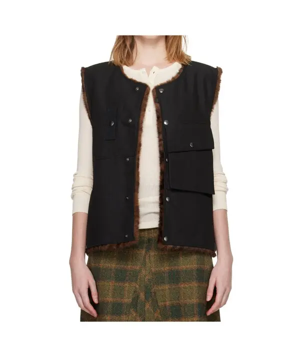 Andersson Bell Crew Neck Vest With Faux Fur Lining