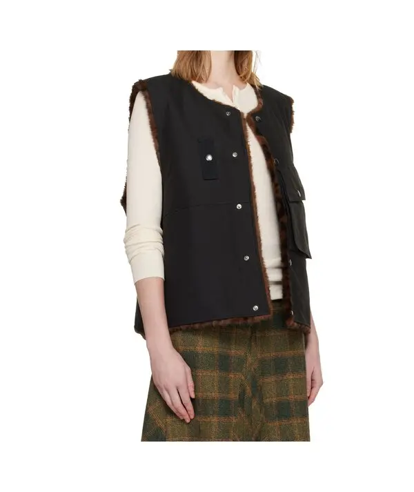 Andersson Bell Crew Neck Vest With Faux Fur Lining