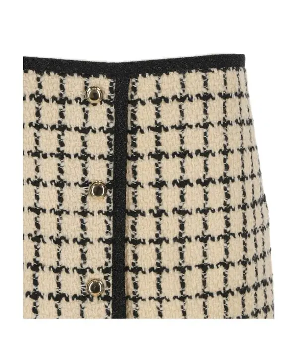 Miu Miu Plaid Mini Skirt With Logo