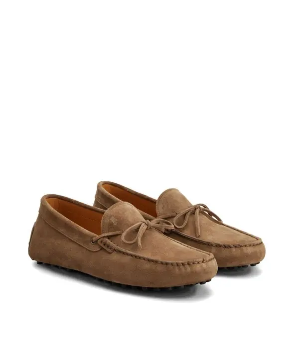 TOD'S Logo Detailed Lace-up Boat Shoes - Brown