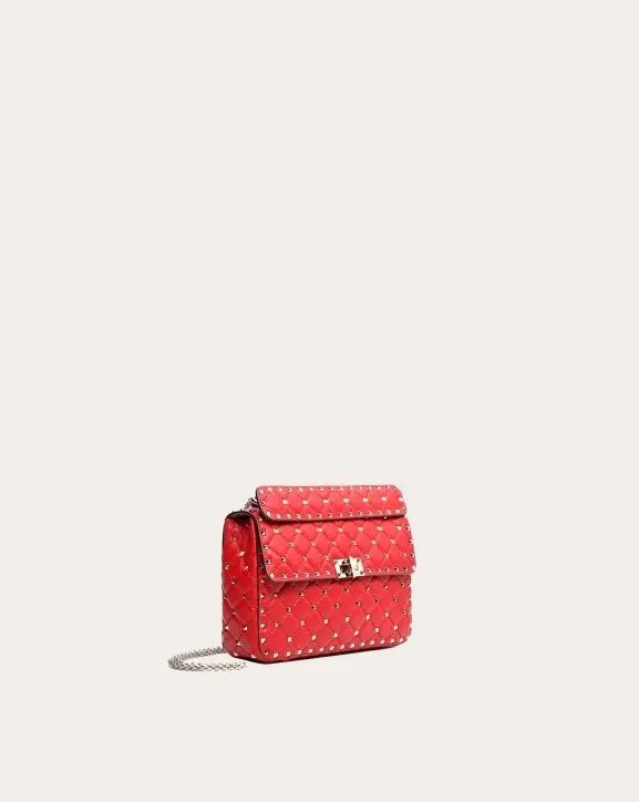 Valentino Garavani Medium Nappa Rockstud Spike Bag - Red