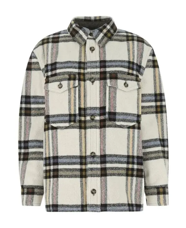 Isabel Marant Étoile Checked Padded Shirt Jacket - Gray