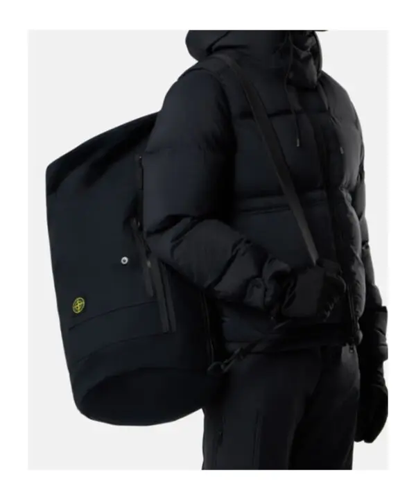 Stone Island Duffel Bag With Zippered Compartment - Black