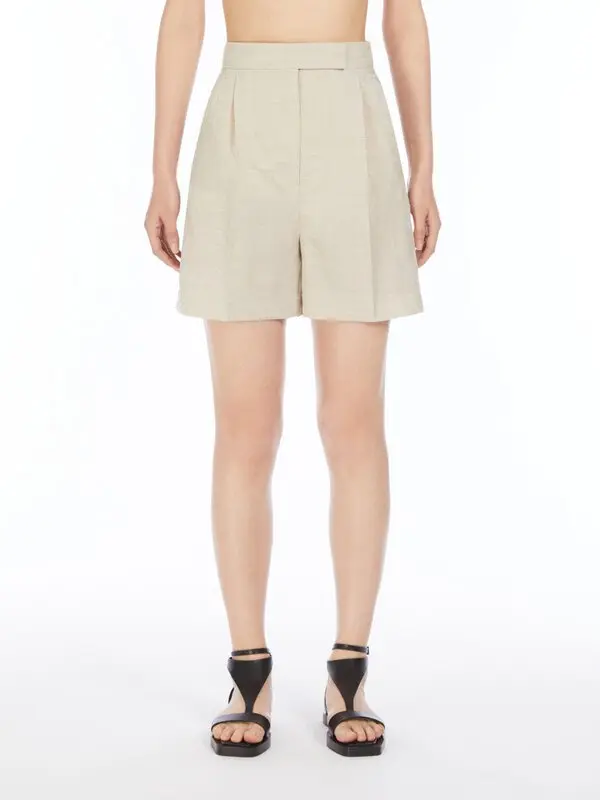 Max Mara Abisso Pleated Shorts - Beige
