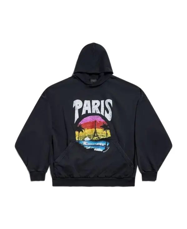 Balenciaga Tropical Oversized Hoodie - Black