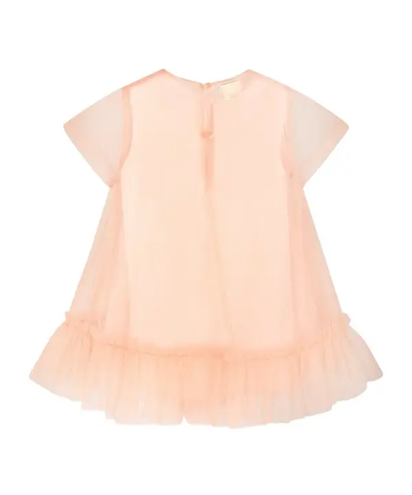 Fendi Cotton Muslin Dress With Ruffle Hem