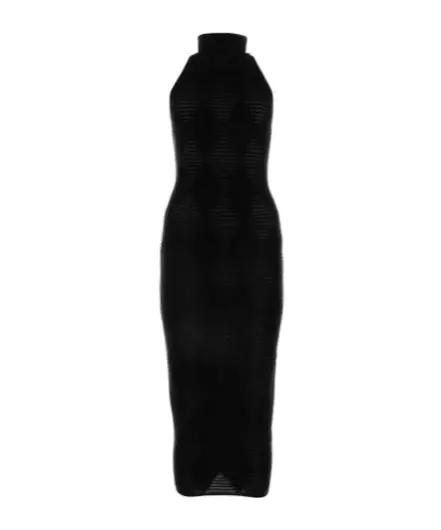 Balmain Sleeveless Textured-knit Midi Dress