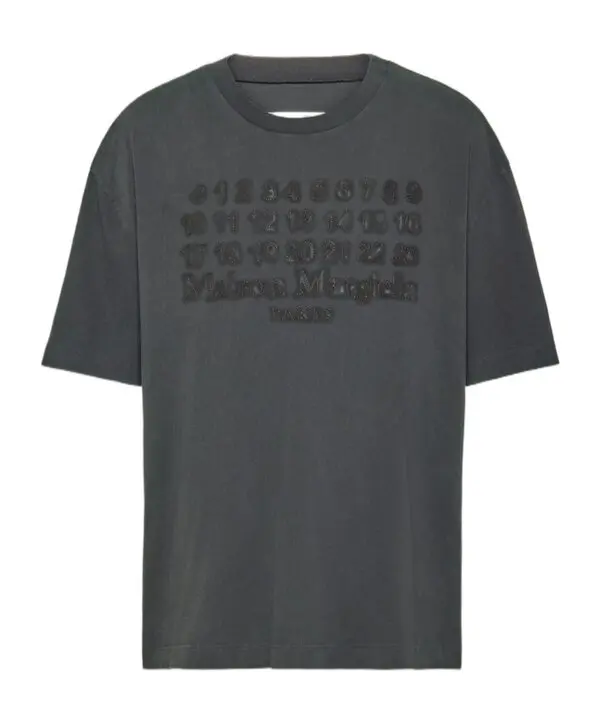 MAISON MARGIELA Numbers-motif Crewneck T-shirt - Black