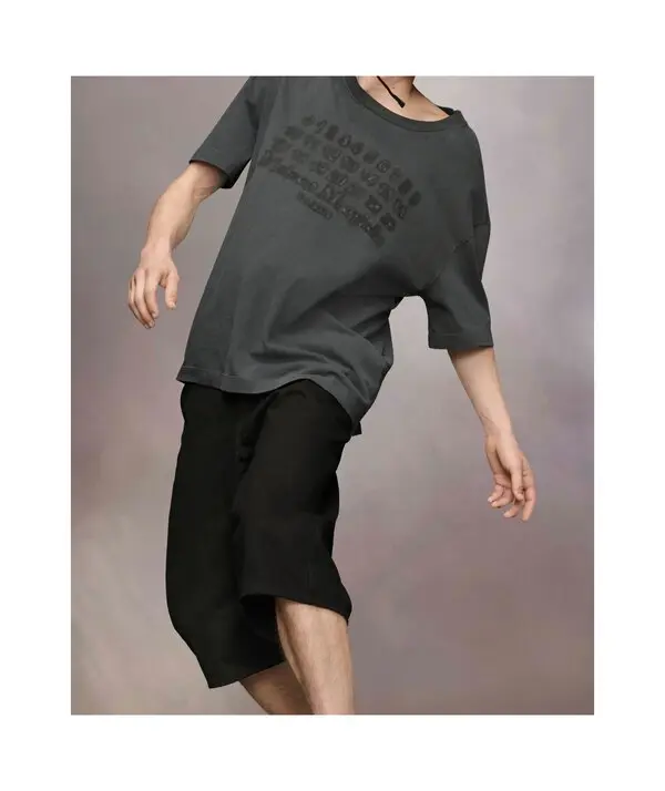 MAISON MARGIELA Numbers-motif Crewneck T-shirt - Black