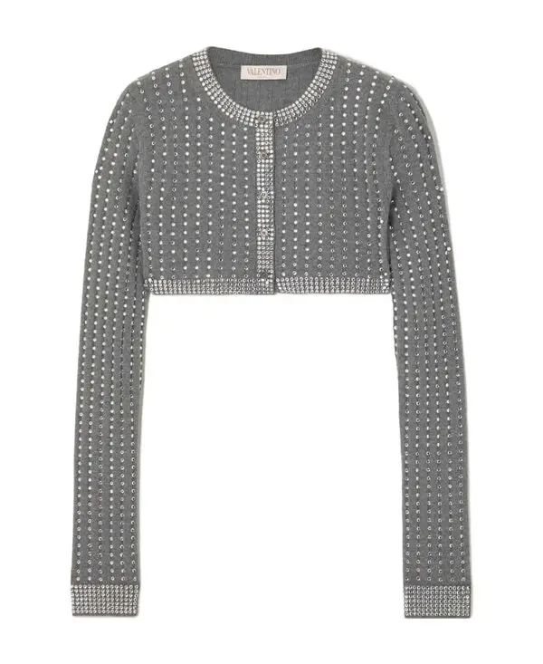 Valentino Garavani Embellished Wool Cardigan