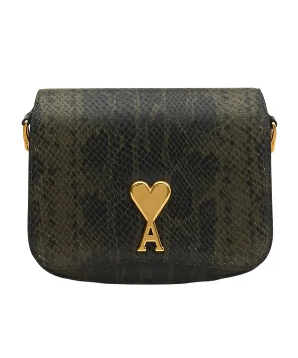 Ami Shoulder Bag With De Coeur Buckle - Black Olive