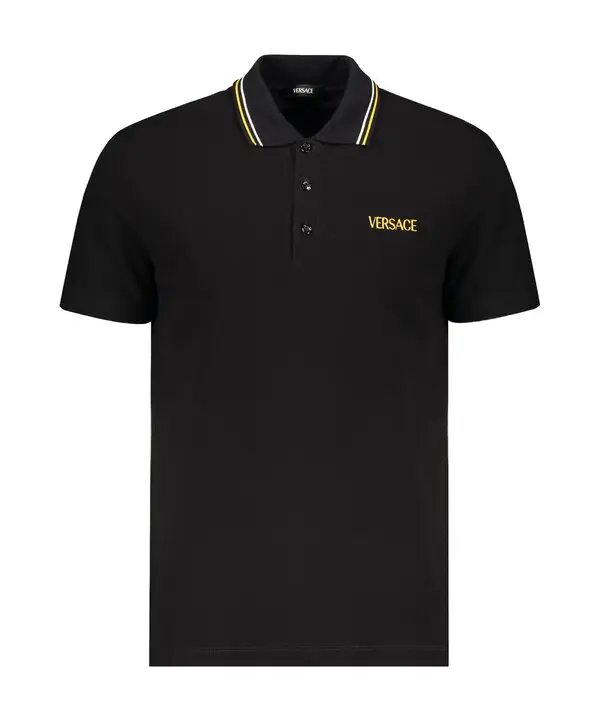 Versace Logo Trim Polo Shirt