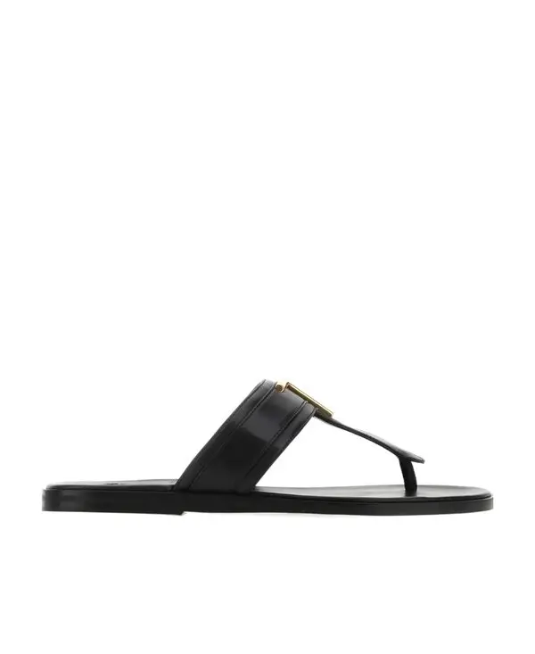 TOM FORD Logo Plaque Thong Sandals