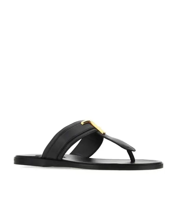 TOM FORD Logo Plaque Thong Sandals