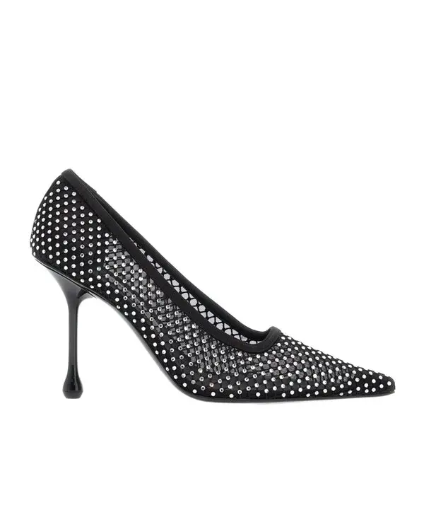 JIMMY CHOO Ixia 95 Crystal Embellished Pointed Toe High Heels