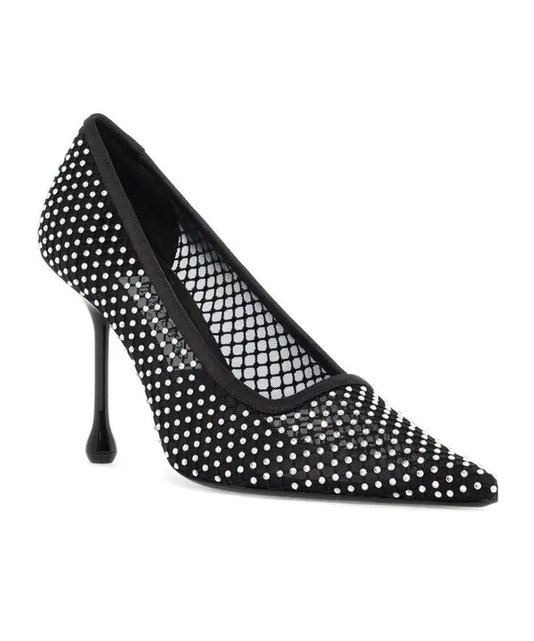 JIMMY CHOO Ixia 95 Crystal Embellished Pointed Toe High Heels