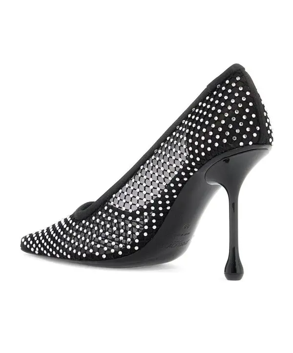 JIMMY CHOO Ixia 95 Crystal Embellished Pointed Toe High Heels