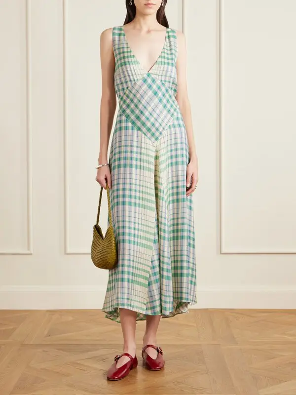 Polo Ralph Lauren Checked Woven Midi Dress