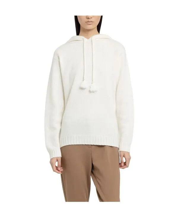 Max Mara Rienza Hooded Sweater With Fringe Detail