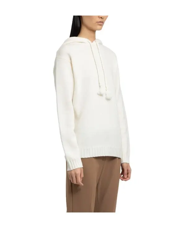 Max Mara Rienza Hooded Sweater With Fringe Detail