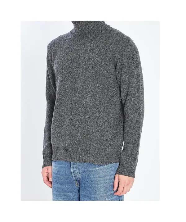 ROBERTO COLLINA Mouline Turtleneck Knitwear - Gray