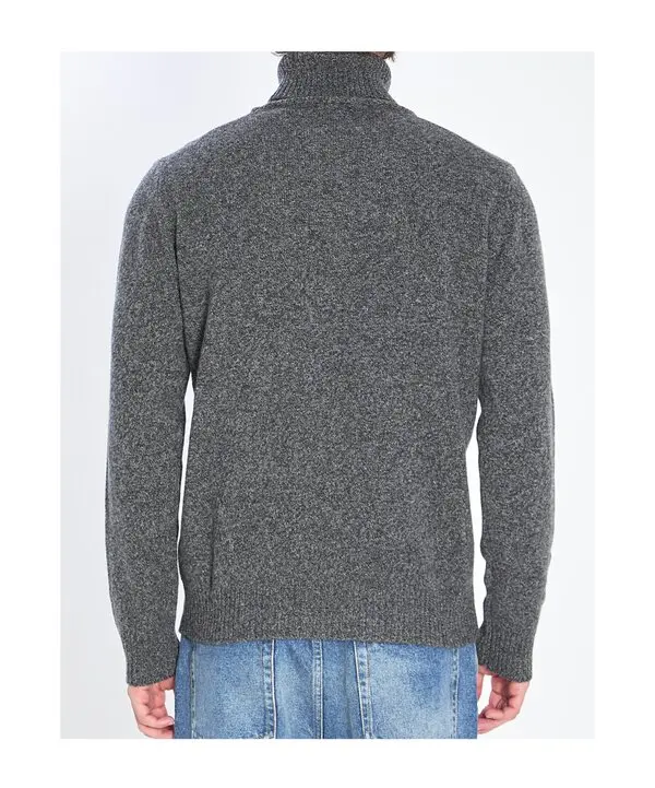 ROBERTO COLLINA Mouline Turtleneck Knitwear - Gray