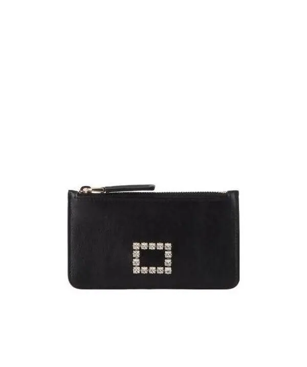 ROGER VIVIER Rhinestone-embellished Wallet - Black
