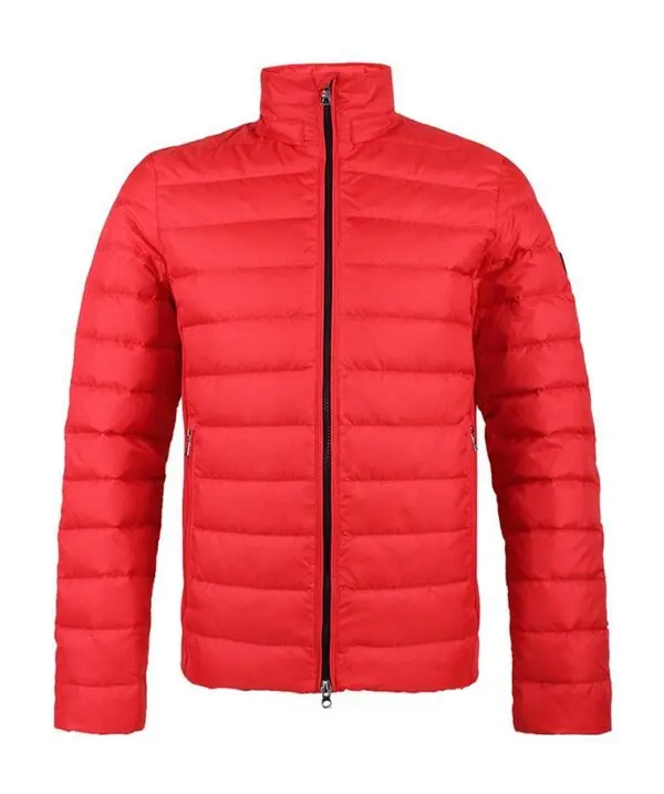 EA7 Quilted Down Jacket With Stand Collar - Red